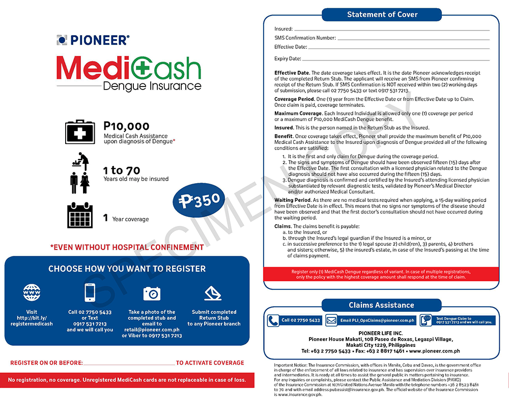 MediCash Dengue - Pioneer Your Insurance